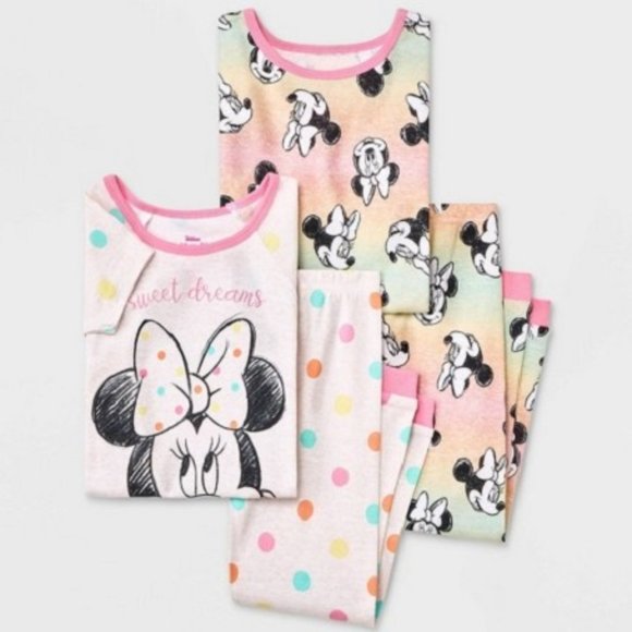 Disney | Pajamas | Toddler Girls 4pc Minnie Mouse Rainbow Sweet Dreams ...